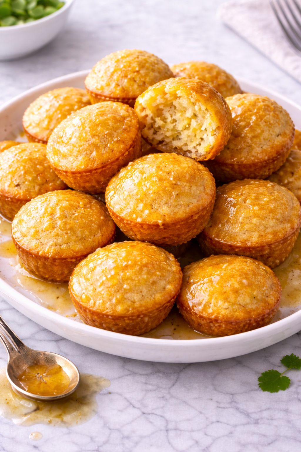 Honey Butter Cornbread Poppers Recipe - Culinary Pearl
