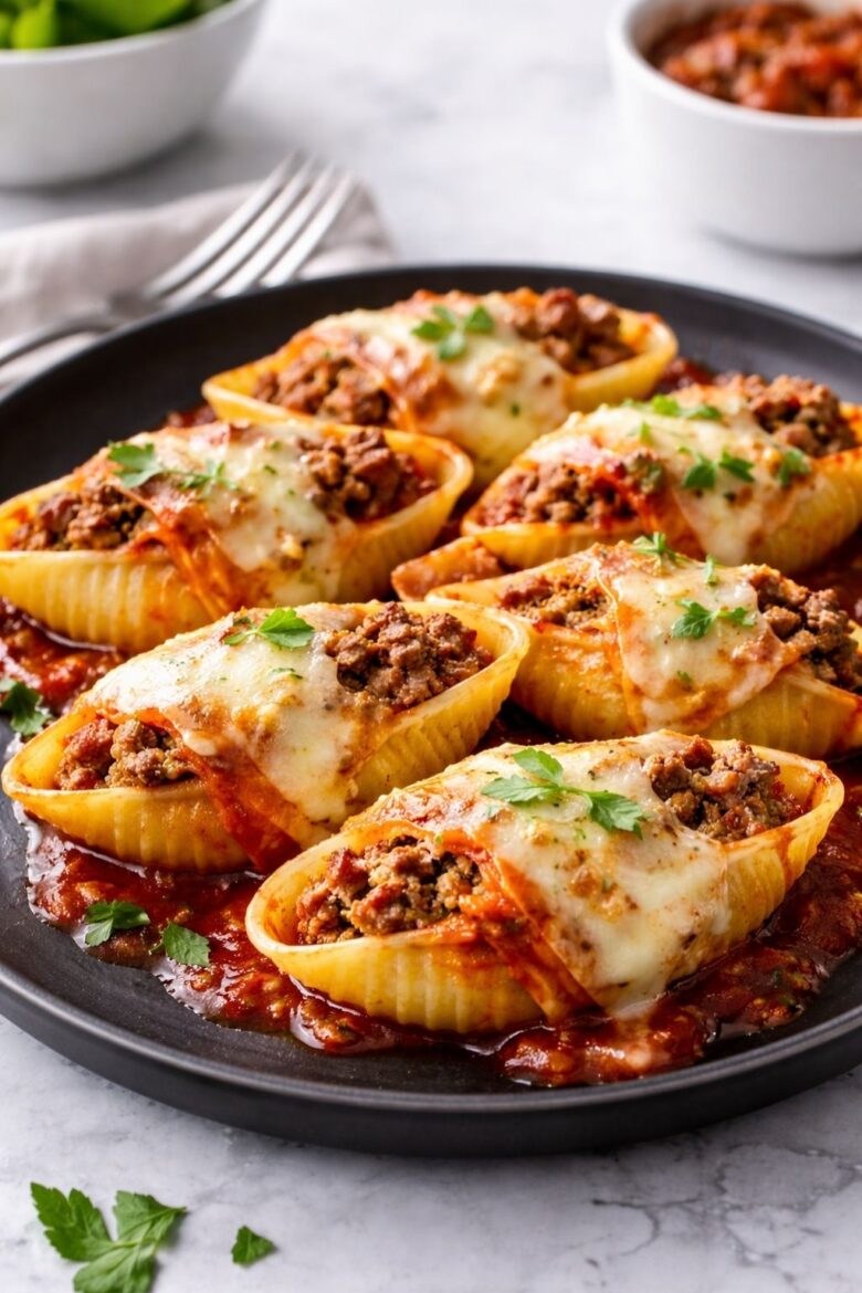 Stuffed Shells With Ground Beef Recipe - Culinary Pearl